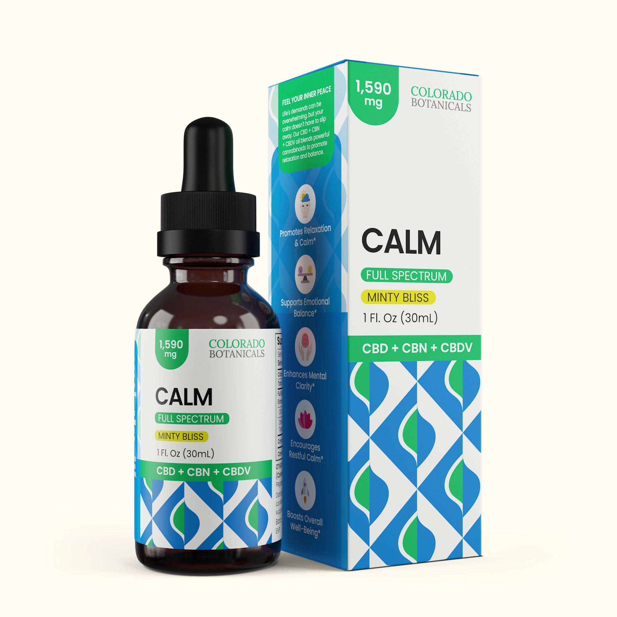 Calm 1590mg CBN + CBDV + Full Spectrum CBD Oil - Colorado Botanicals